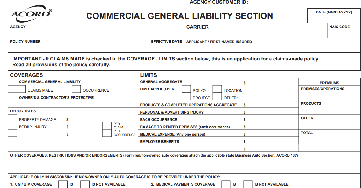 How to Submit ACORD 126